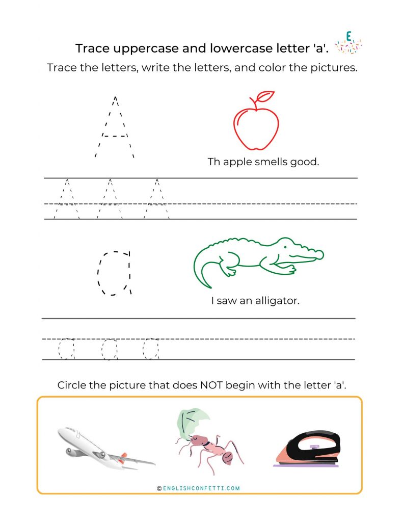 Letter A Printables - English Confetti