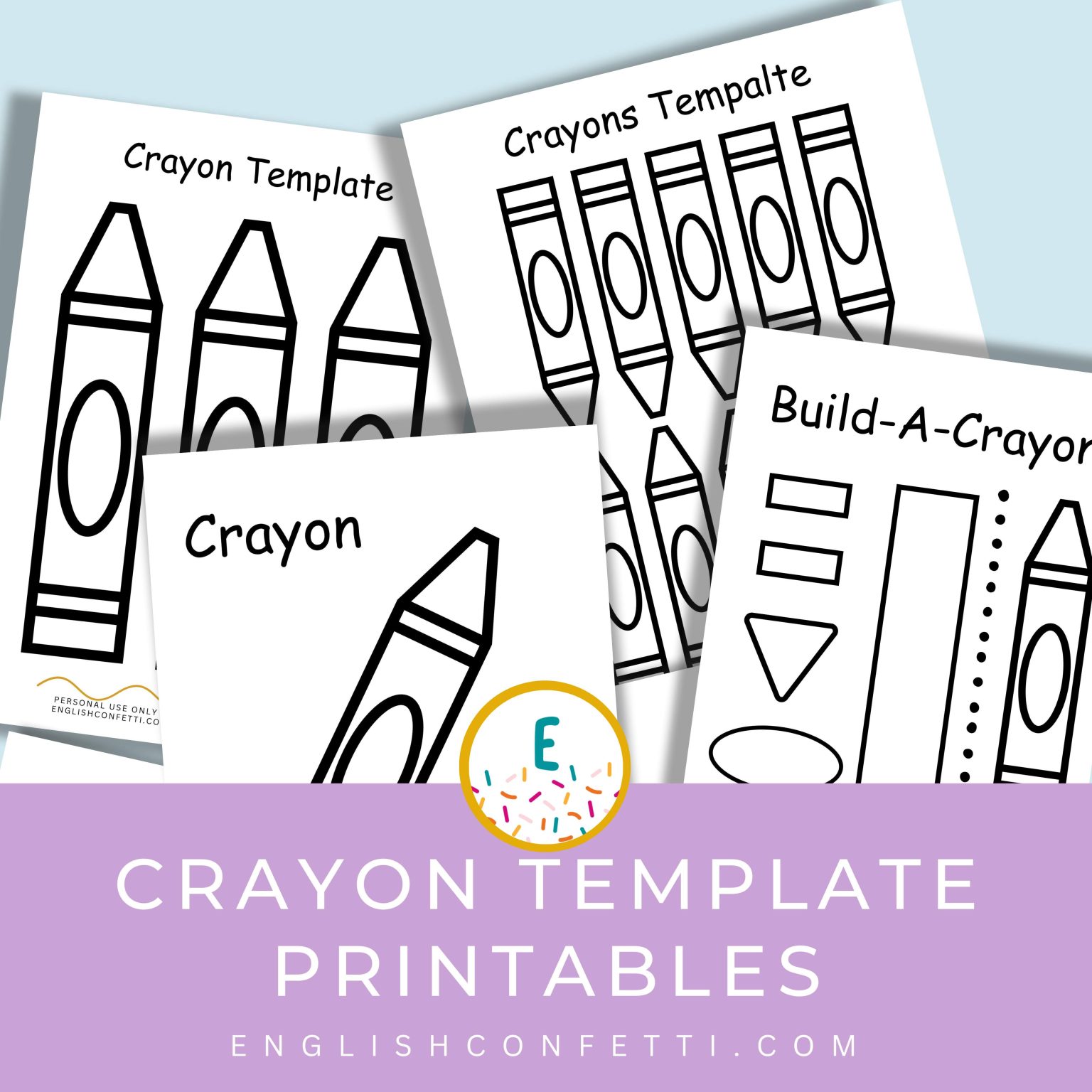 Crayon Template Printable {Free} – English Confetti