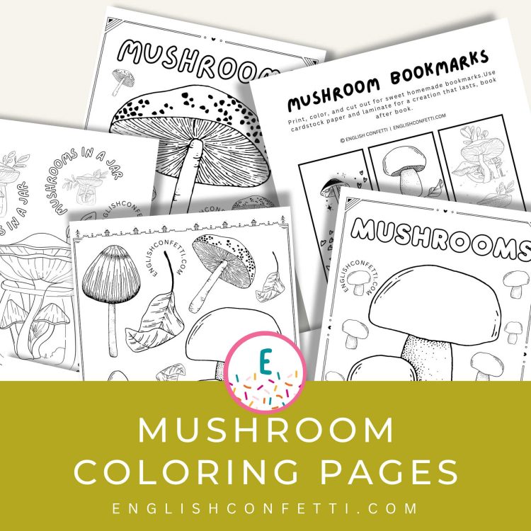 Mushroom Coloring Pages {Free} – English Confetti