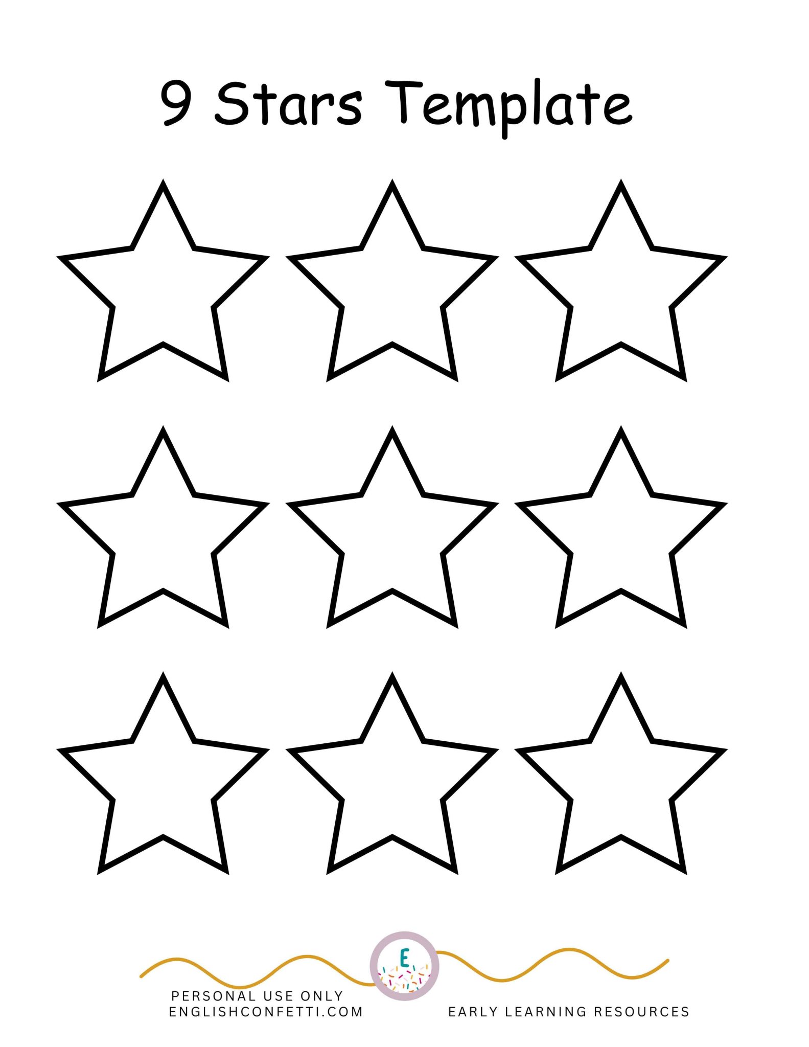 Star Template Printable {Free} – English Confetti
