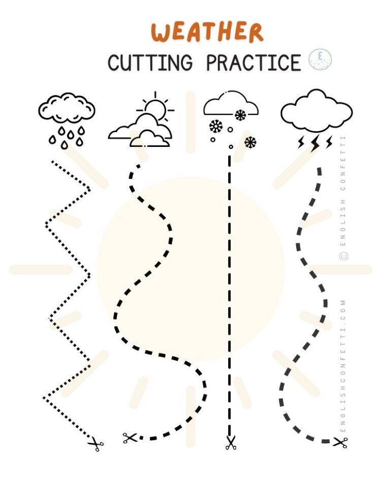 Fun Cutting Practice Pages for Pre-Writing Skills